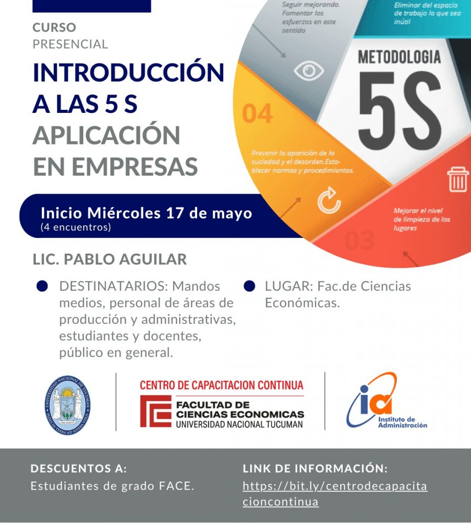 Curso: Introducción a las «5 S»: aplicación en empresas | Facultad de ...